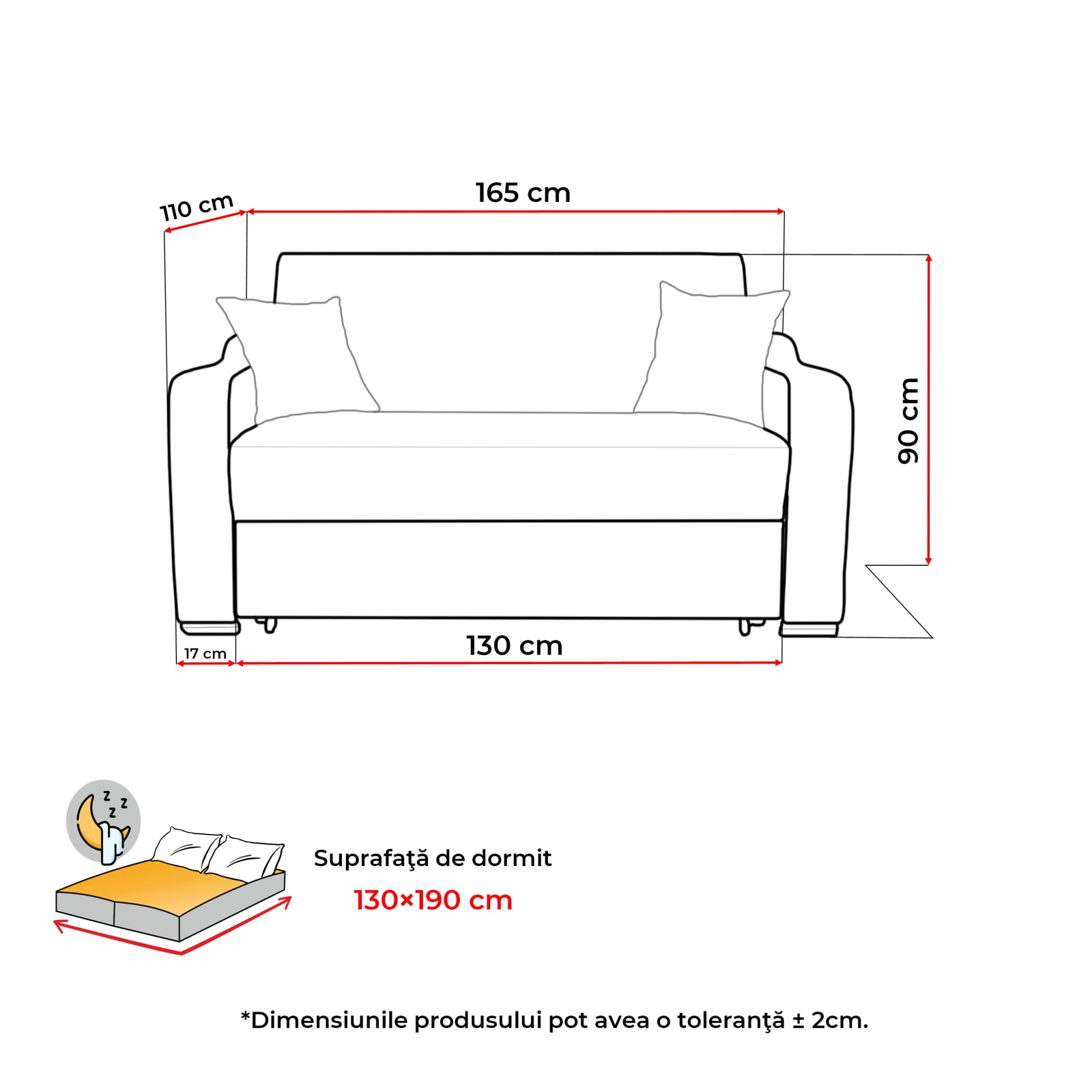 Canapea FRUNZA extensibila, 2 locuri, cu arcuri, lada depozitare, maro deschis + inchis ...
