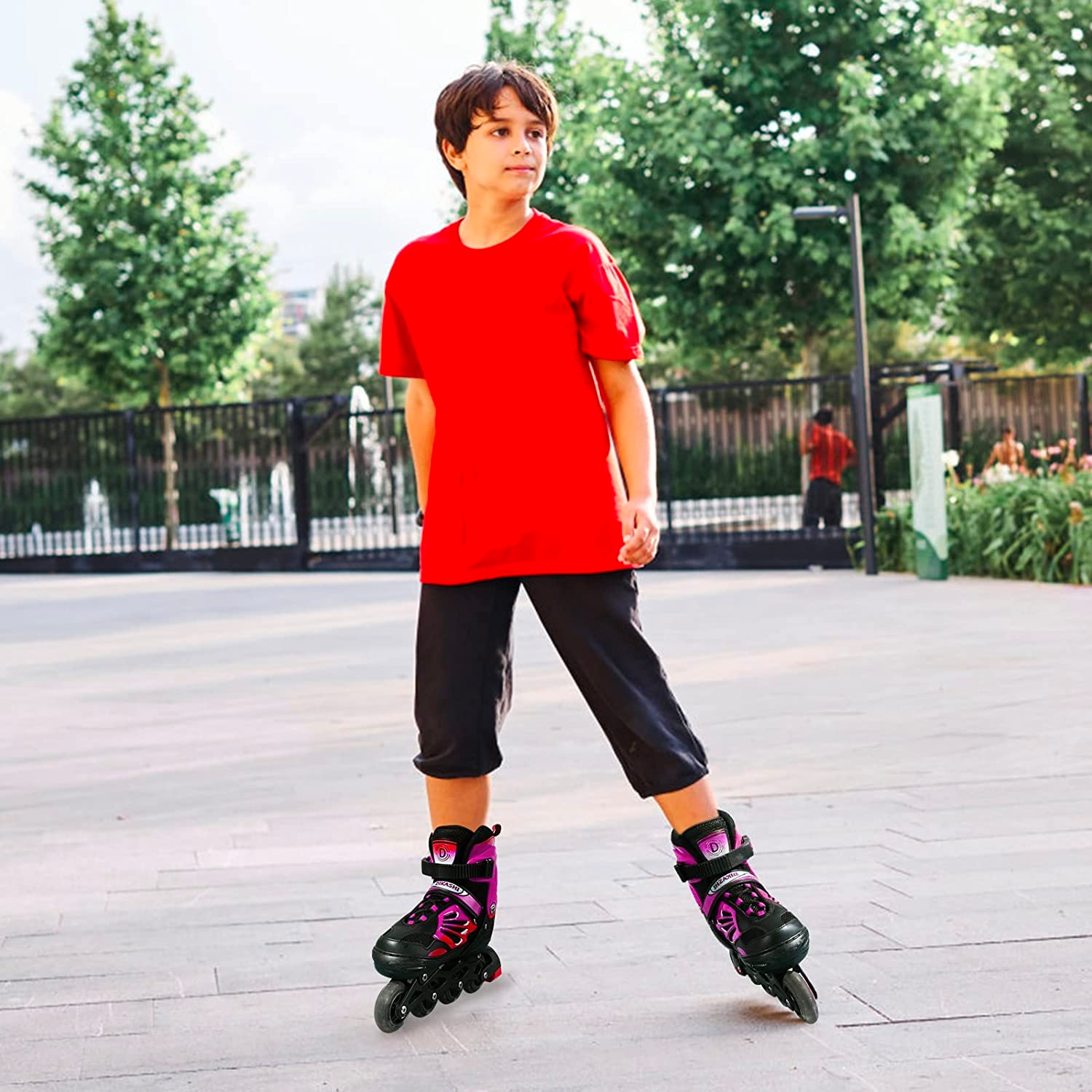 Role reglabile pentru copii si adulti, roti cu lumini din silicon, 4 ...