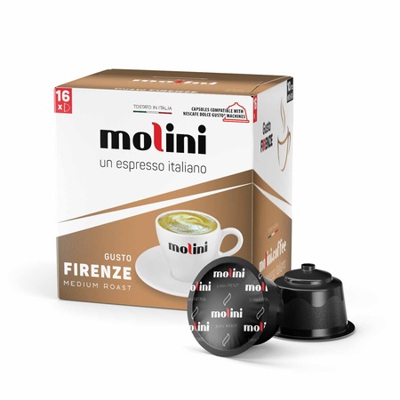 Кафе капсули MOLINI Gusto FIRENZE, съвместими с Nespresso, 16 броя - eMAG.bg