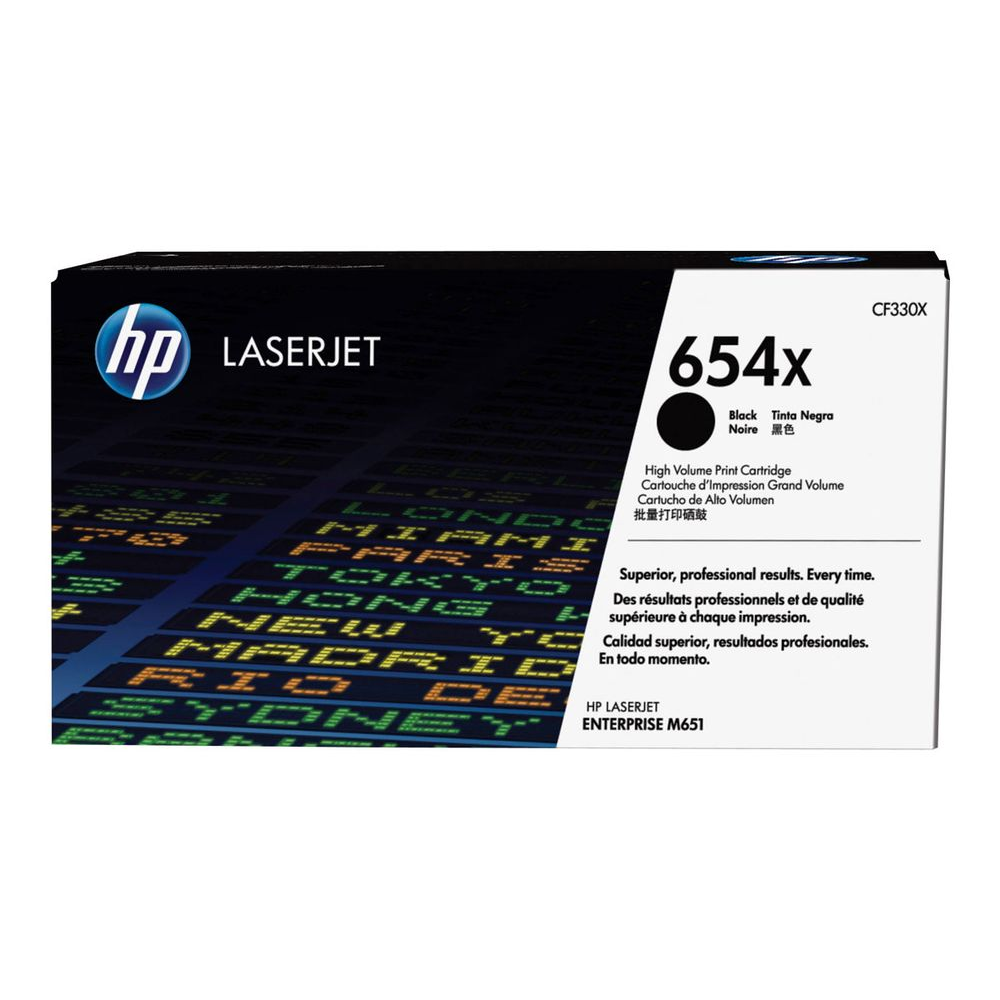 HP 654X - High Yield - black - original - LaserJet - toner cartridge ...