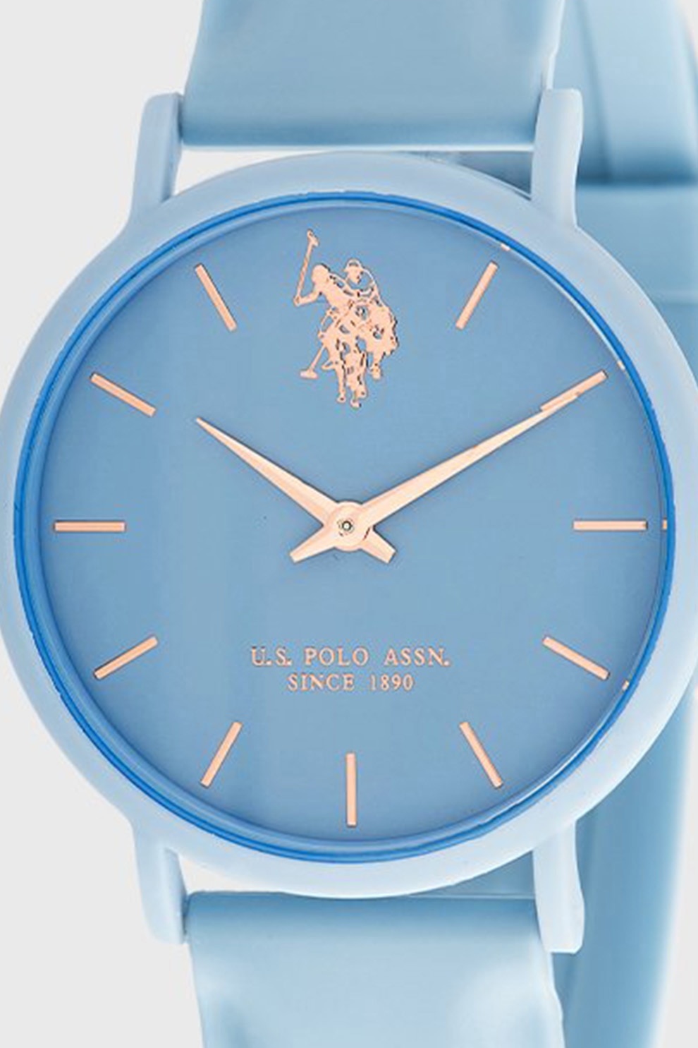 U.S. Polo Assn., Ceas analog cu o curea de silicon, Bleu - eMAG.ro