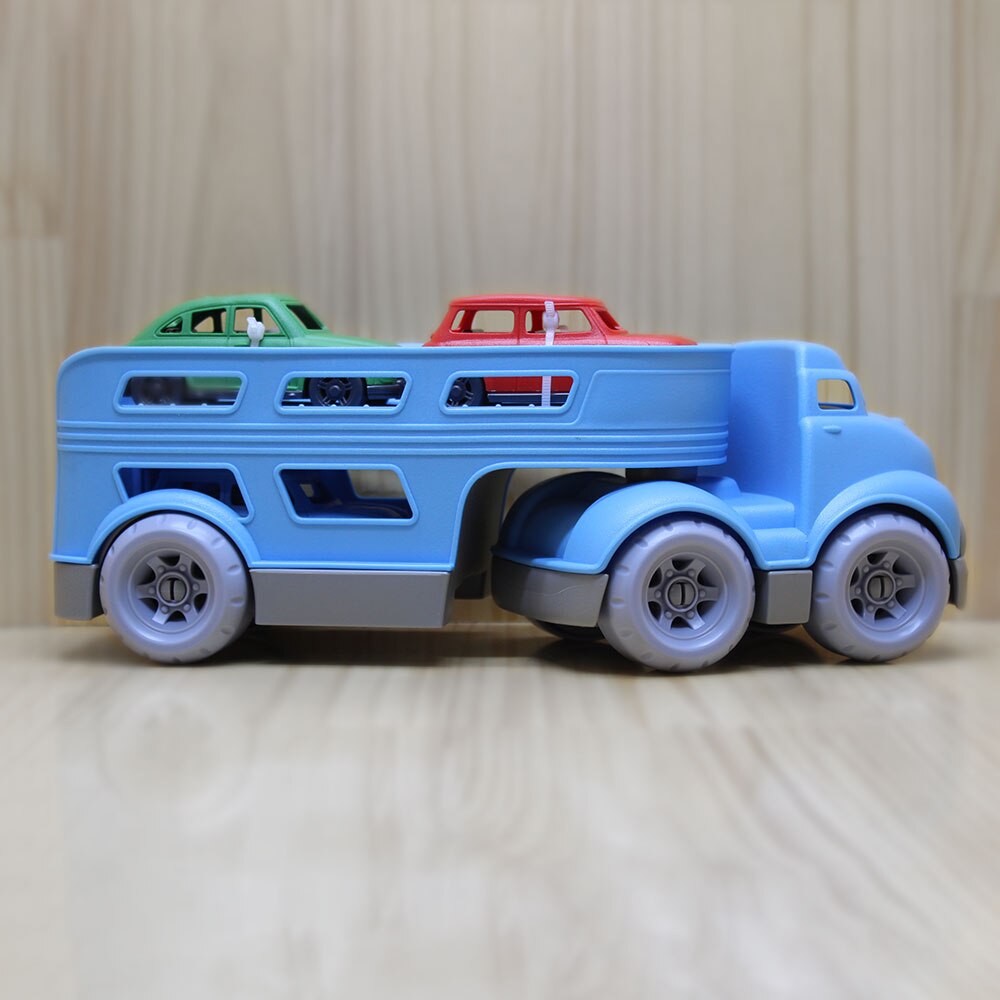 Set camion trailer de jucarie pentru transport de masinute, cu 3 masini ...