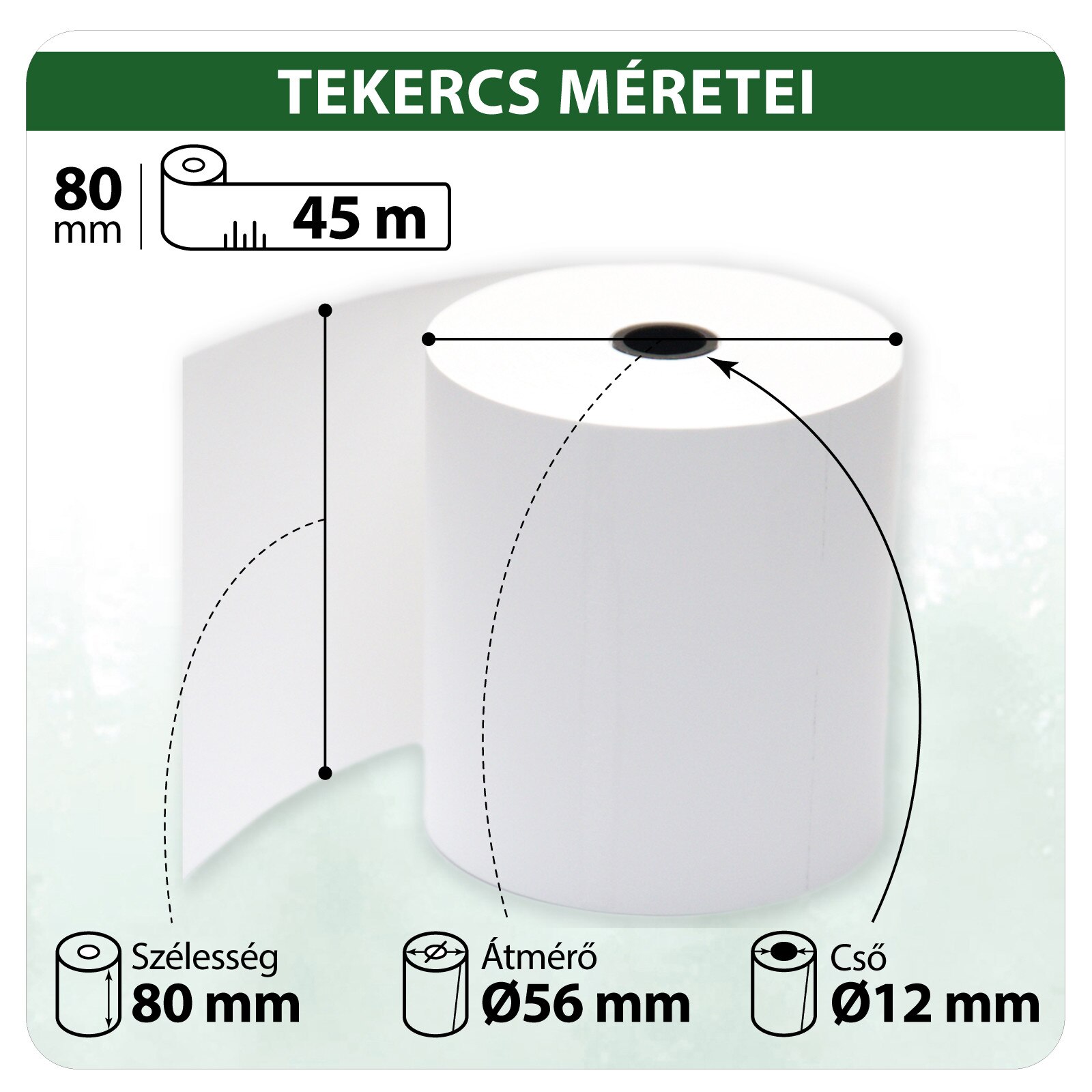 ROLTECH Hőpapír tekercs, 80mm x 45m, non BPA - eMAG.hu