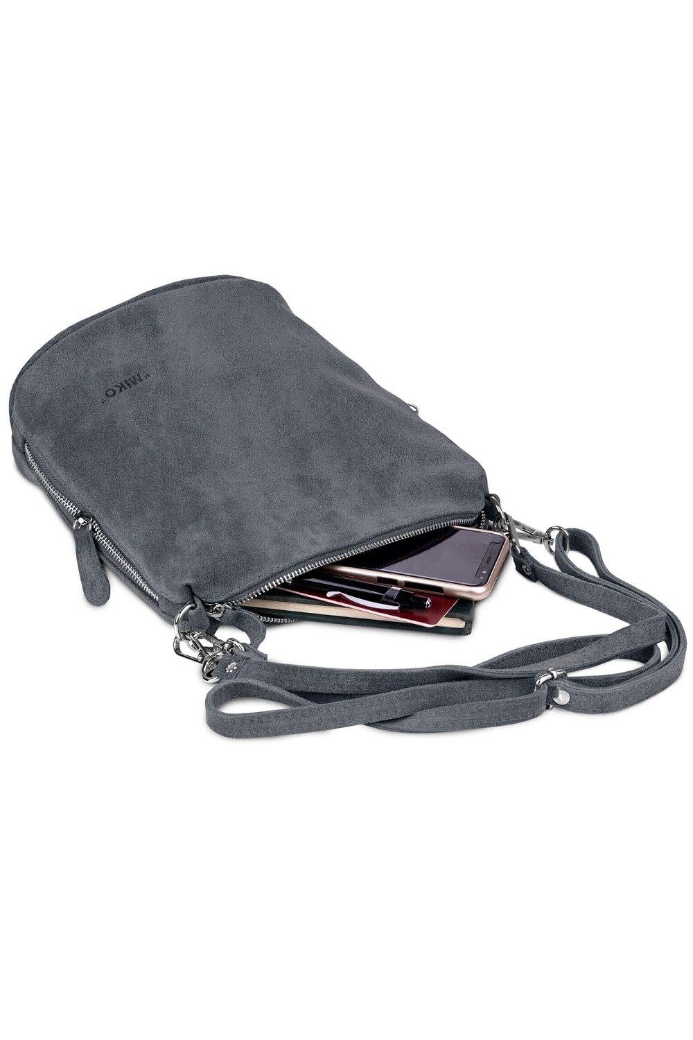 Női táska, Vera Pelle, Velúr, VPL0181-DGRAY, Miko, Antracit - eMAG.hu