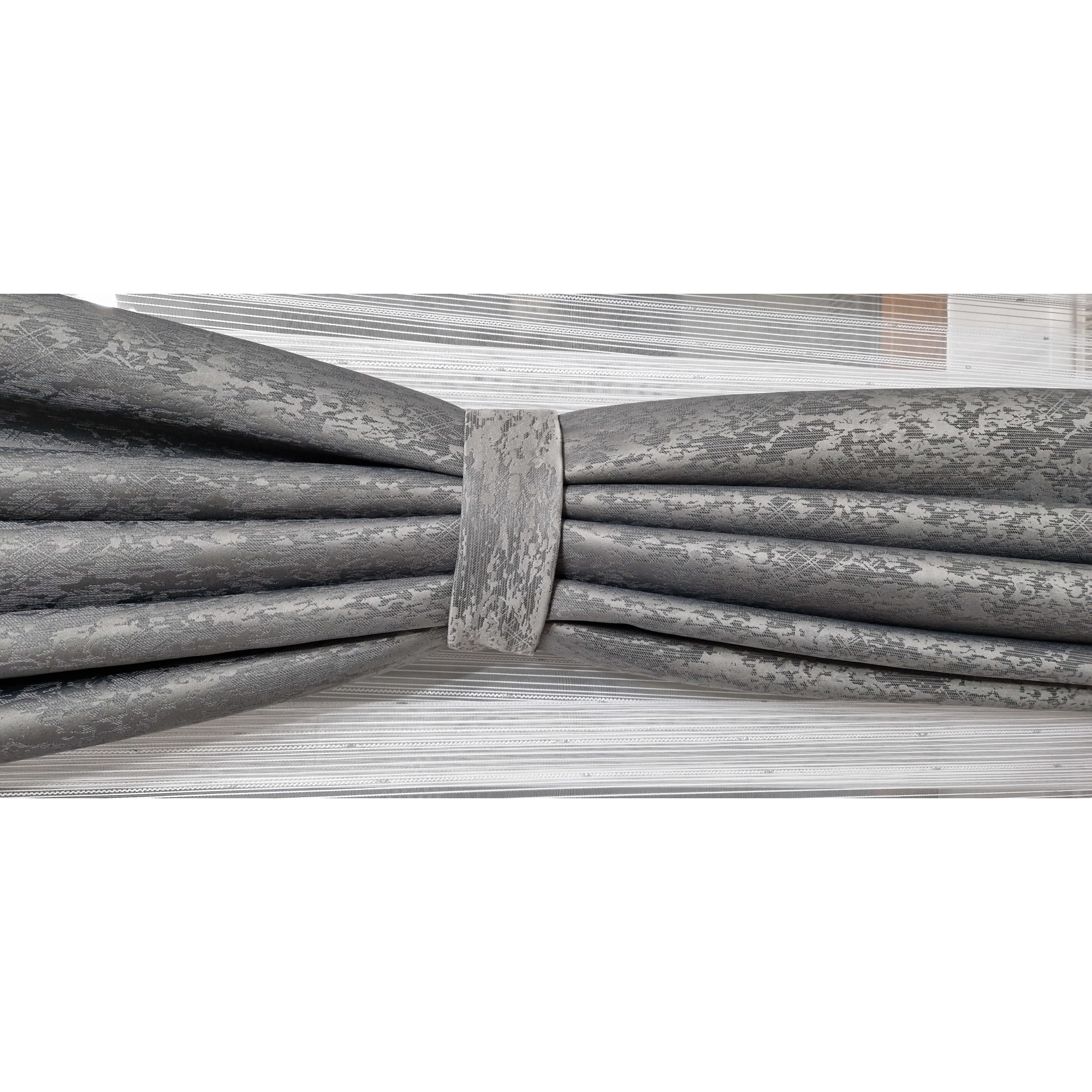 Draperie blackout cu insertii gri antracit 2 buc x 100 x 210 - eMAG.ro