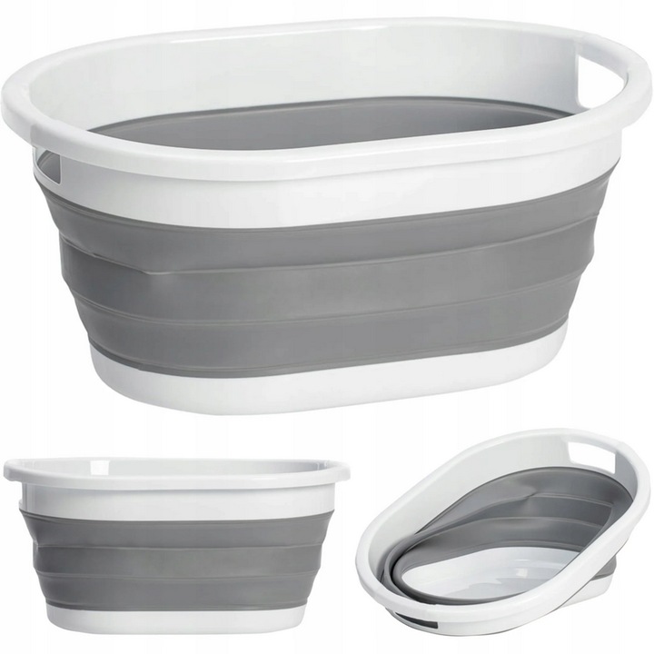 Cos de rufe pliabil 38L alb/gri - YLOTECH® - eMAG.ro