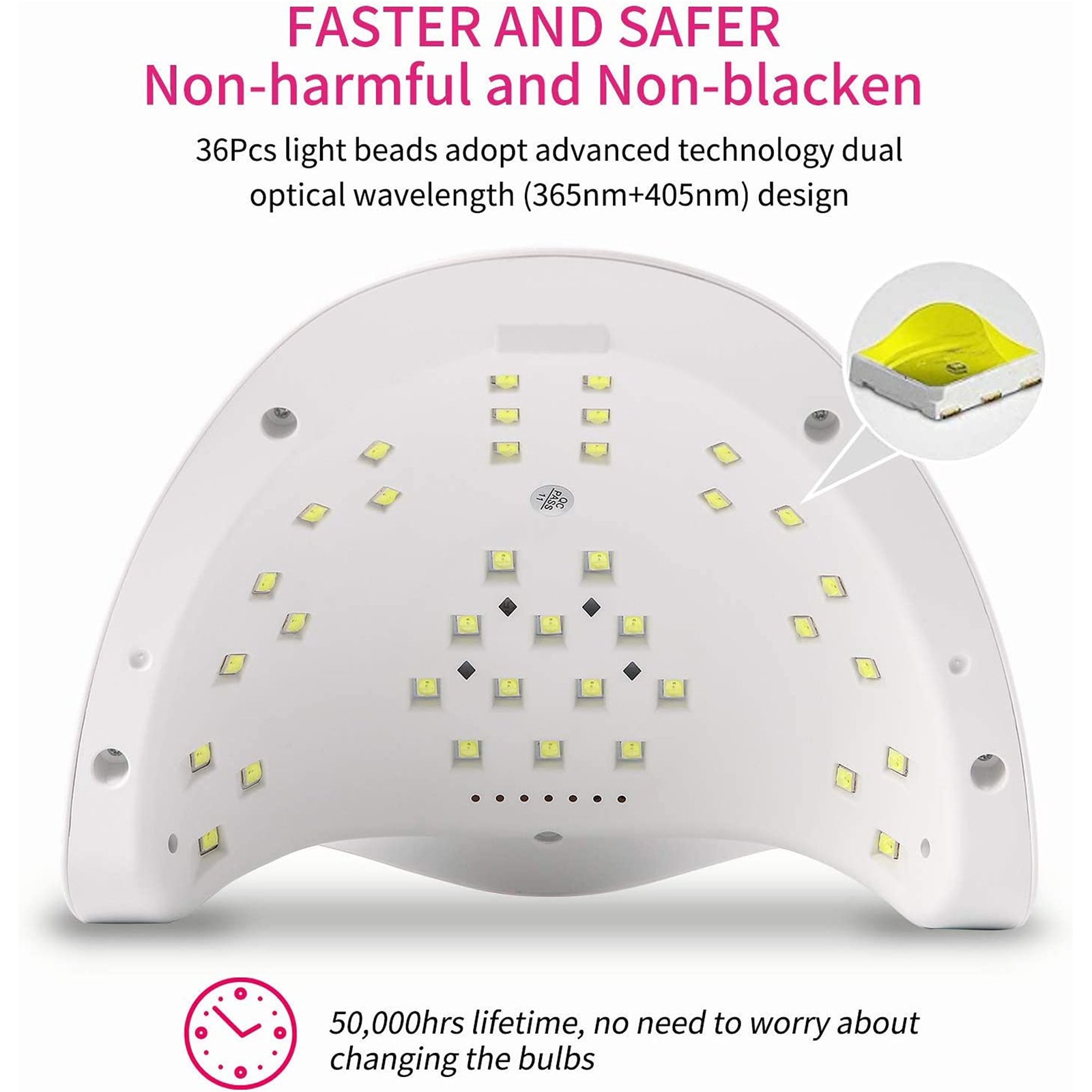 Lampa Profesionala Unghii UV LED 80 W Cu Senzori, Darklove, 36 Leduri ...