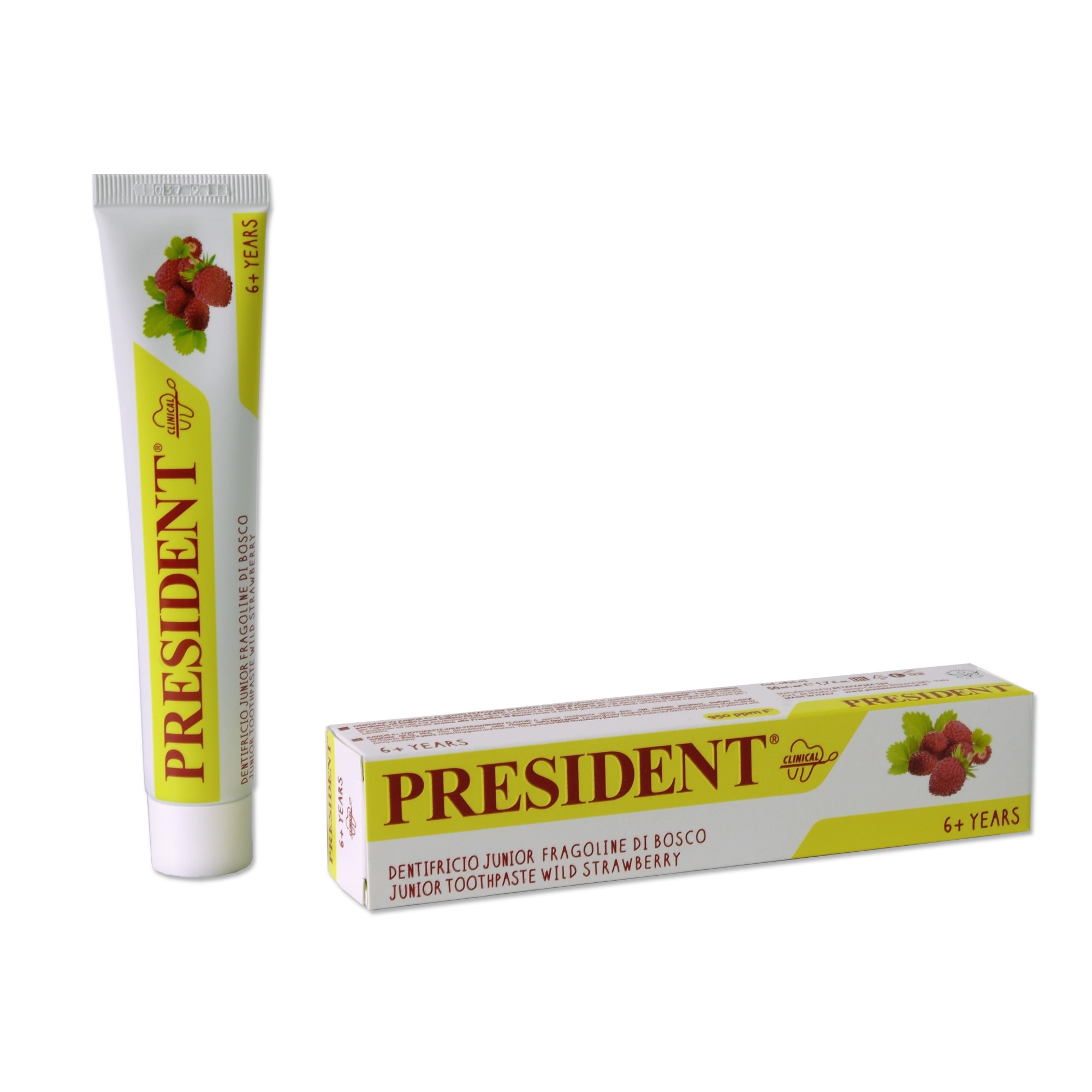 Pasta de dinti copii +6 ani President cu aroma de Fragi 50ml fara ...