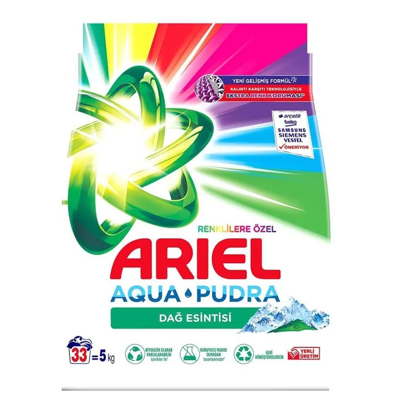 Detergent rufe automat Ariel Aqua Pudra, 5 kg, 33 spalari - eMAG.ro