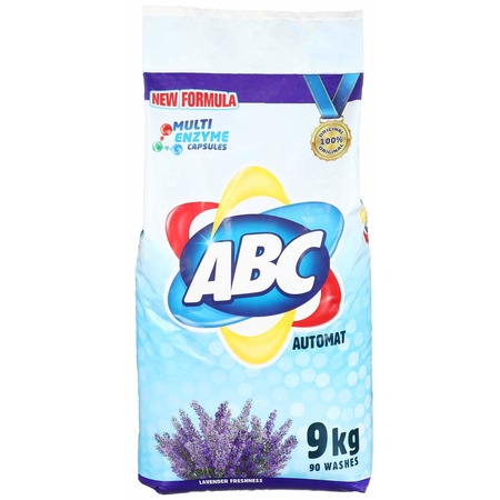 Detergent pudra de rufe automat ABC, miros de prospetime de lavanda, 9 ...