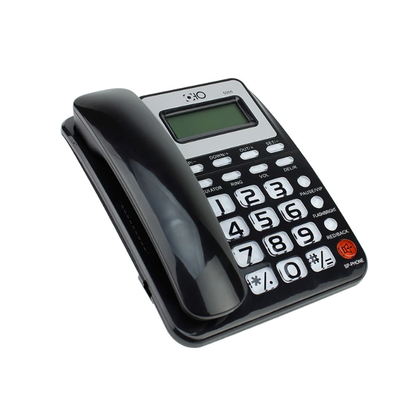 JRH Oho 5005 vezetékes telefon, FSK/DTMF támogatás, számológép, naptár, memória, fekete színű ...
