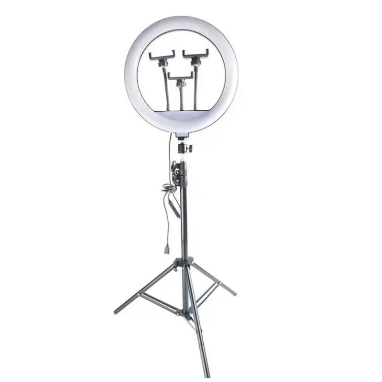 Lampa circulara Ring Light LED, 45CM, cu telecomanda si trepied 190cm, 3 moduri de lumina ...