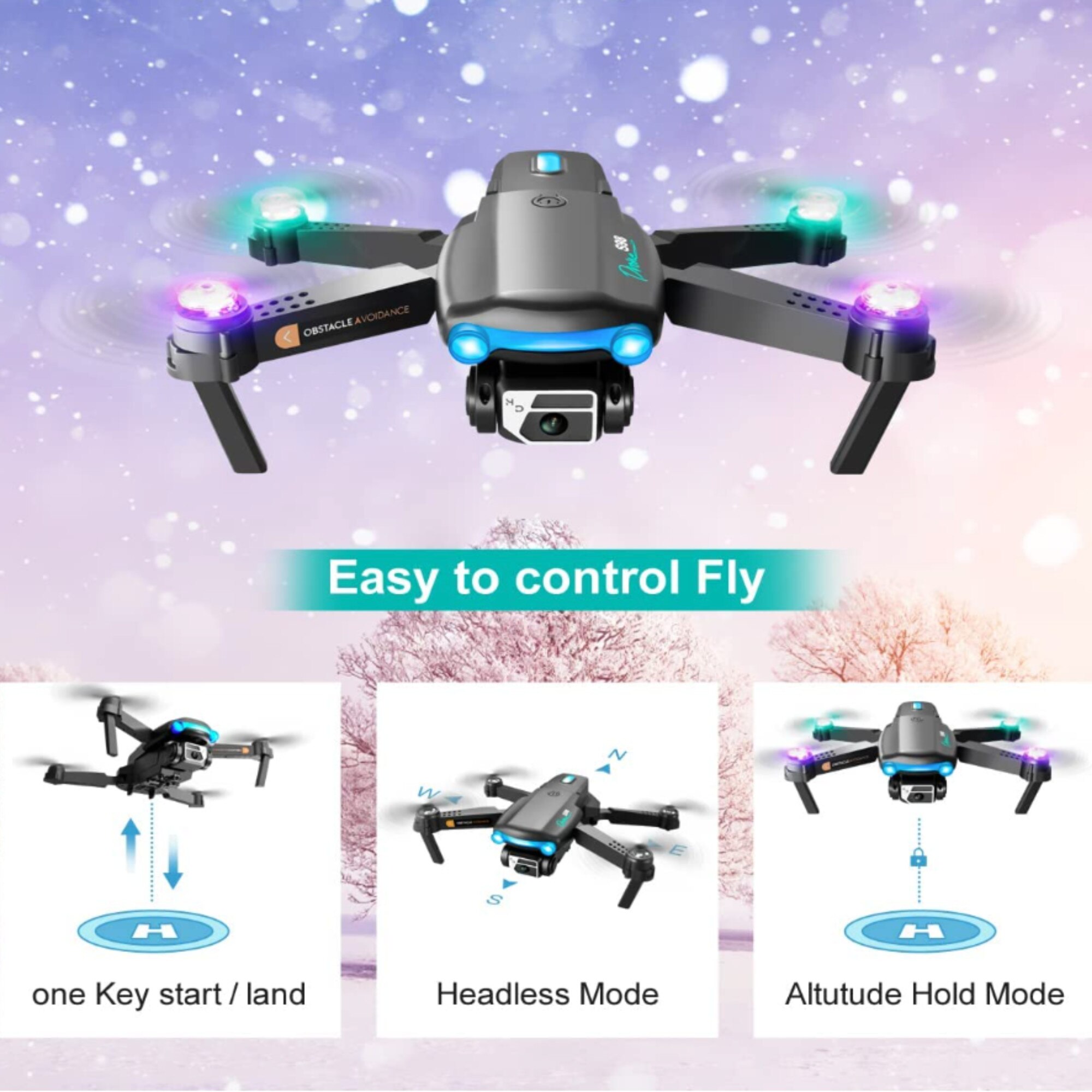 Mini Drona Pliabila cu 2 Camere Video FPV 1080P 4K HD ESL by Essential ...
