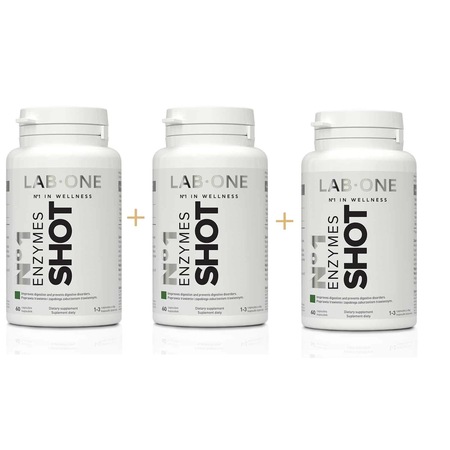 Set 3 flacoane, Lab One, Sistem digestiv, 3 x 60 capsule - eMAG.ro