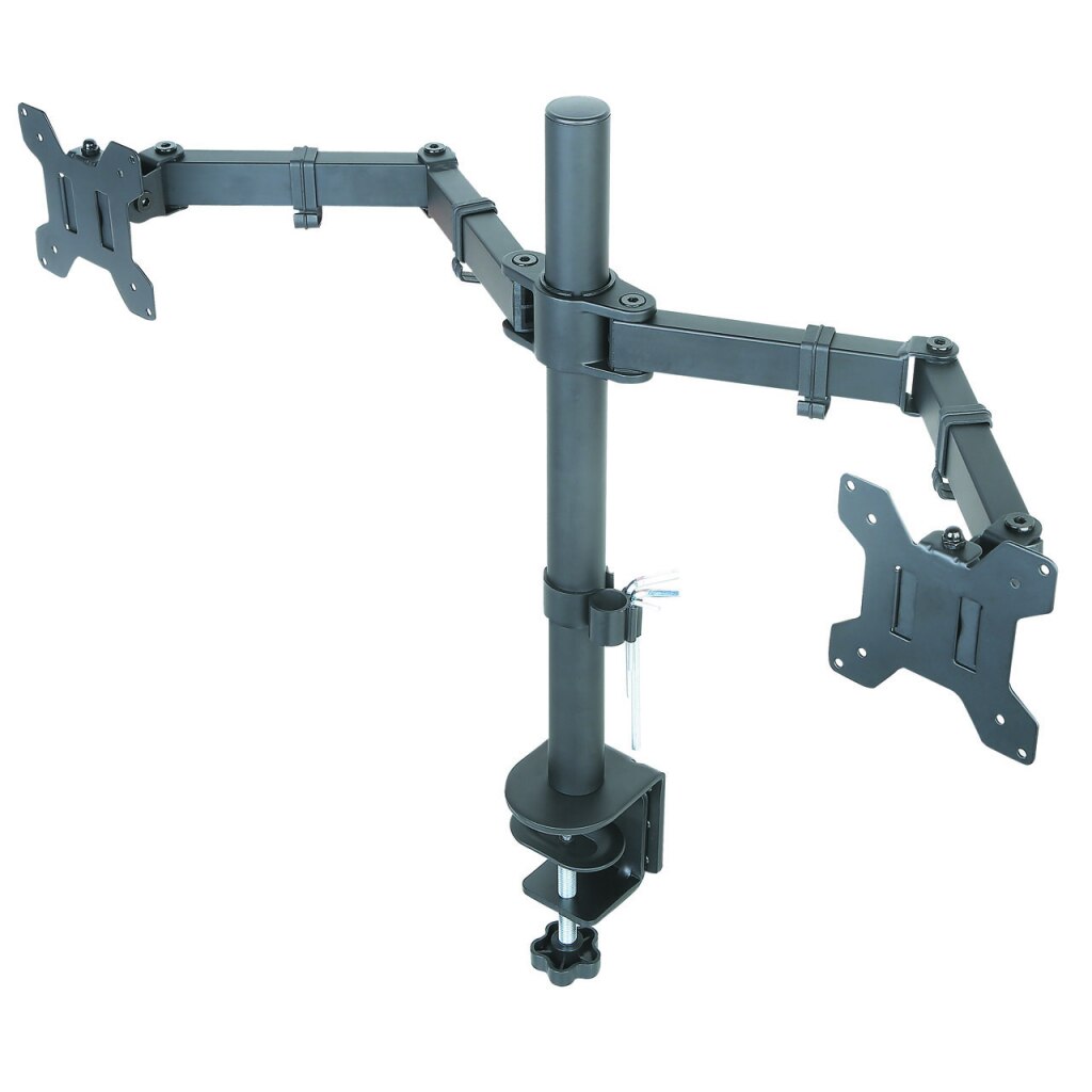 Suport 2 monitoare LED/LCD, ART, Negru - eMAG.ro