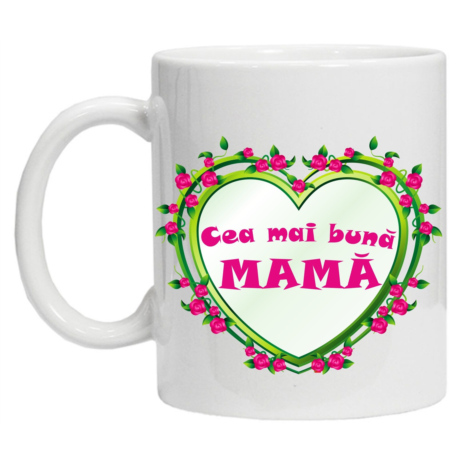 Cana inscriptionata cu textul "cea mai buna mama", CRD PRINT, 330ml, alba - eMAG.ro