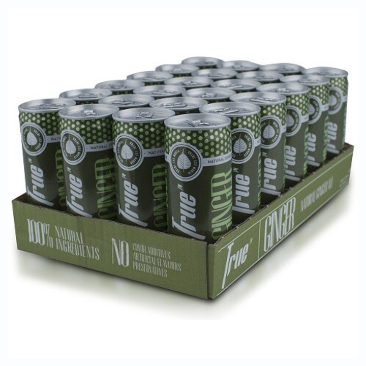 Bautura Carbogazoasa True Ginger, 100% Natural, Doza - 24 x 0.25l - eMAG.ro