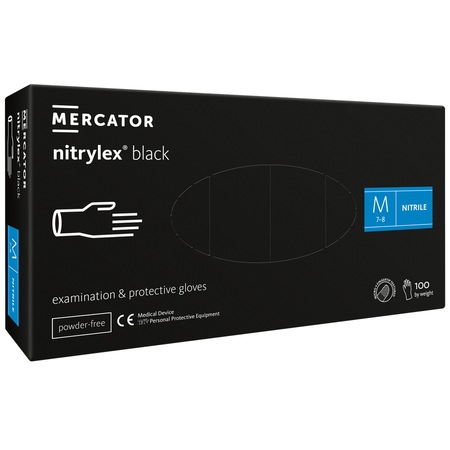 Set 100 Manusi Nitril, Mercator Nitrylex, nepudrate, negru, M - eMAG.ro