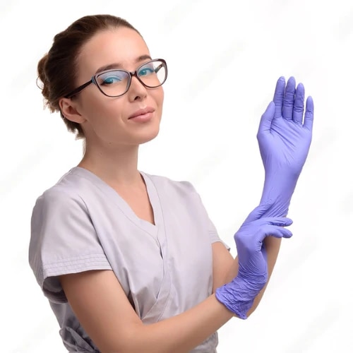 Set 100 Manusi Nitril, Mercator Nitrylex, nepudrate, lila, M - eMAG.ro