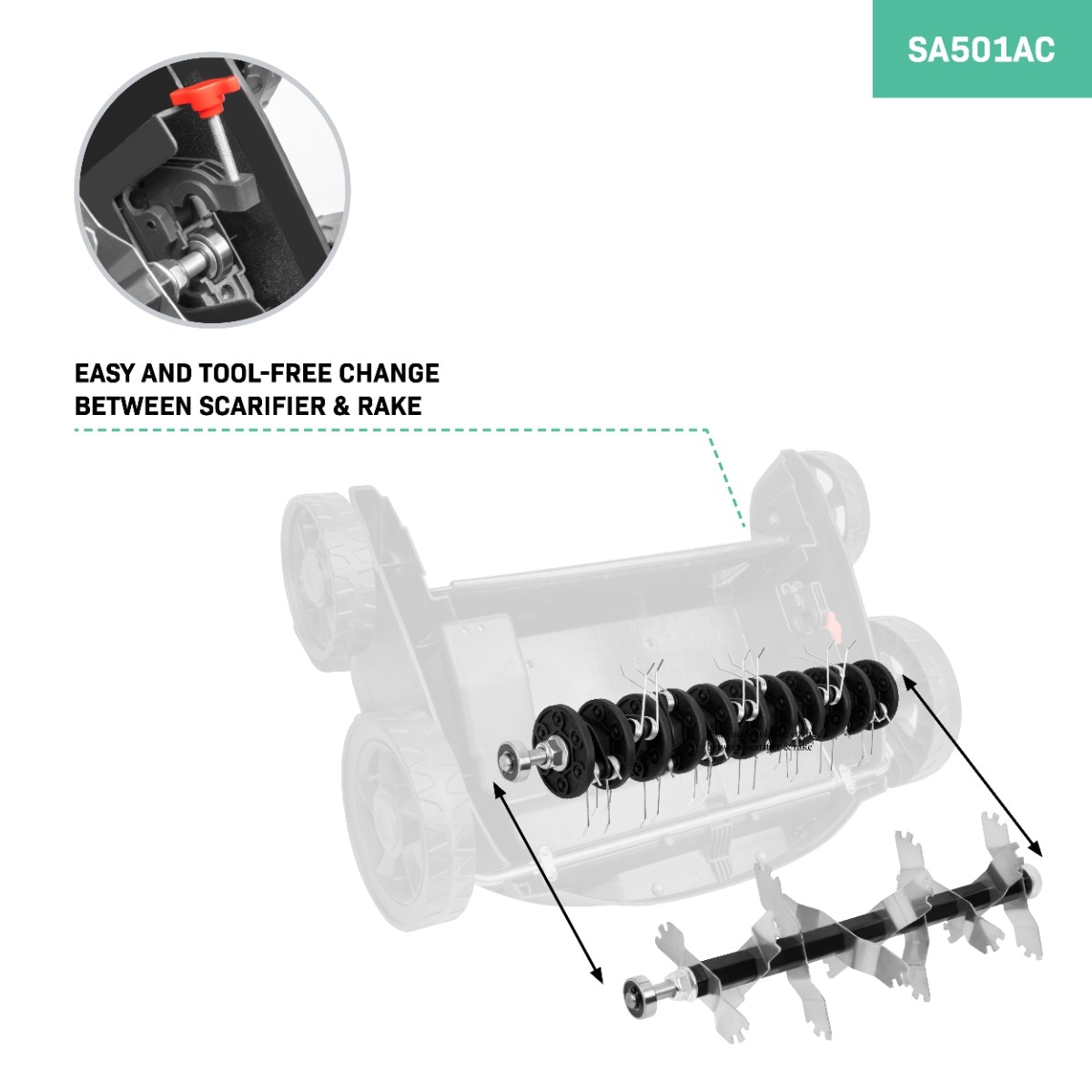 Scarificator VONROC, SA501AC, 1300W, 32cm, cu rola aerator - eMAG.ro