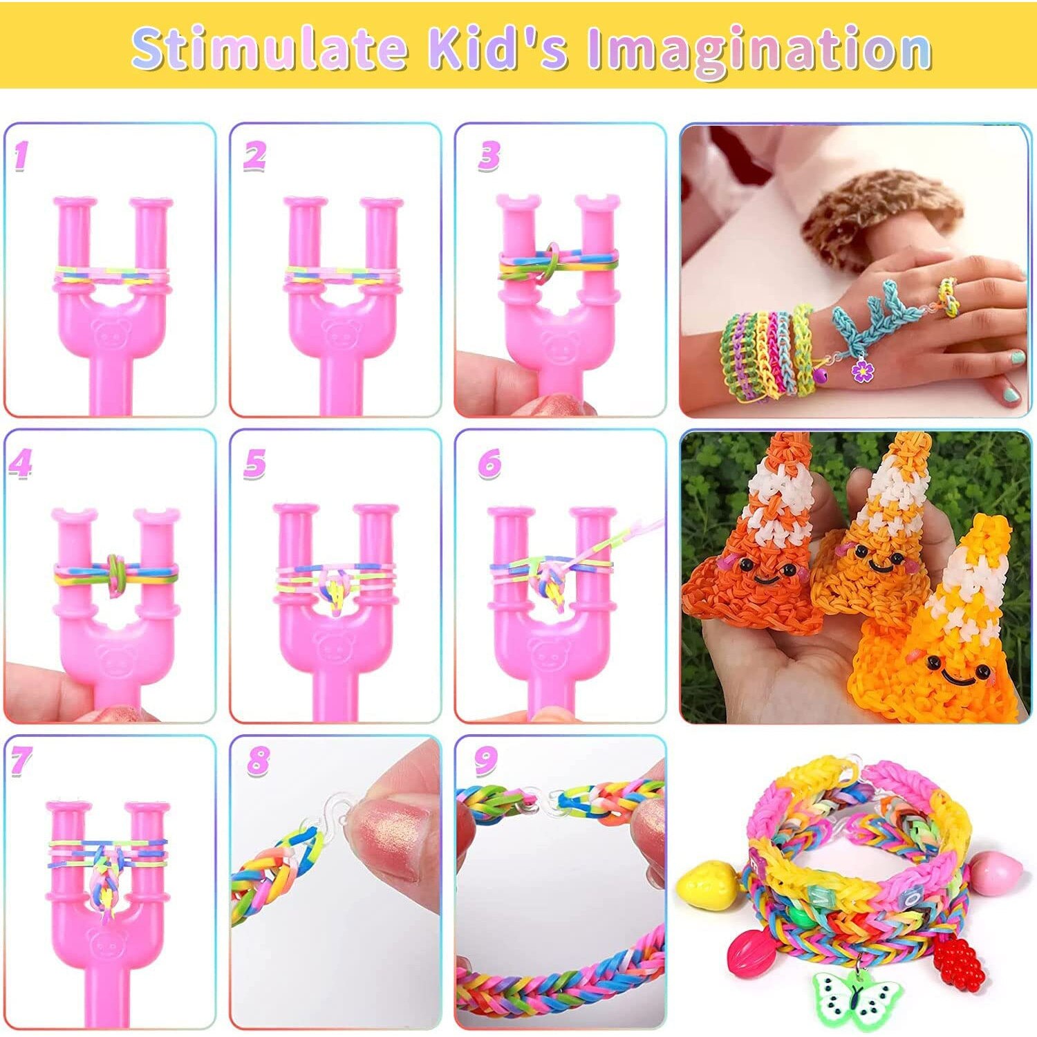 Set de artizanat pentru copii, MAIHAOYU, Bratari, 32 culori - eMAG.ro