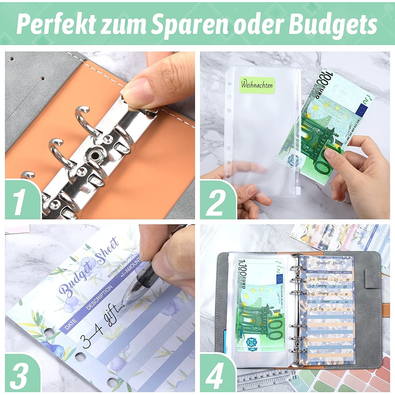 Planificator buget, MAIHAOYU, A6, Piele ecologica/PVC, gri - eMAG.ro