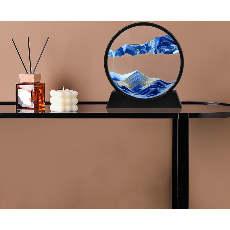 Decoratiune, MunDeir®, 3D, Nisip, Albastru/Negru - eMAG.ro