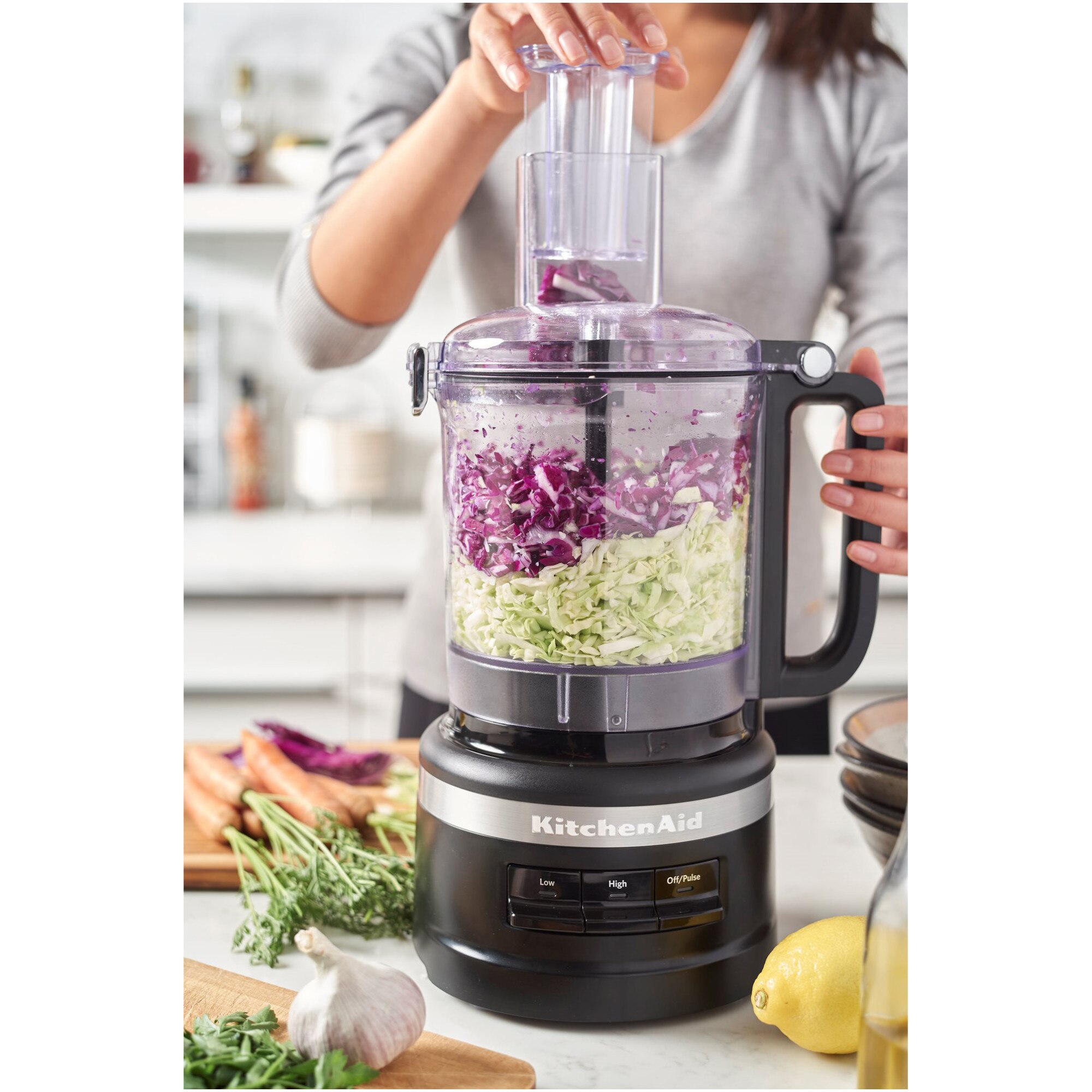 Robot de bucatarie KitchenAid 5KFP0921EBM, 2.1 l, 250 W, matte black ...
