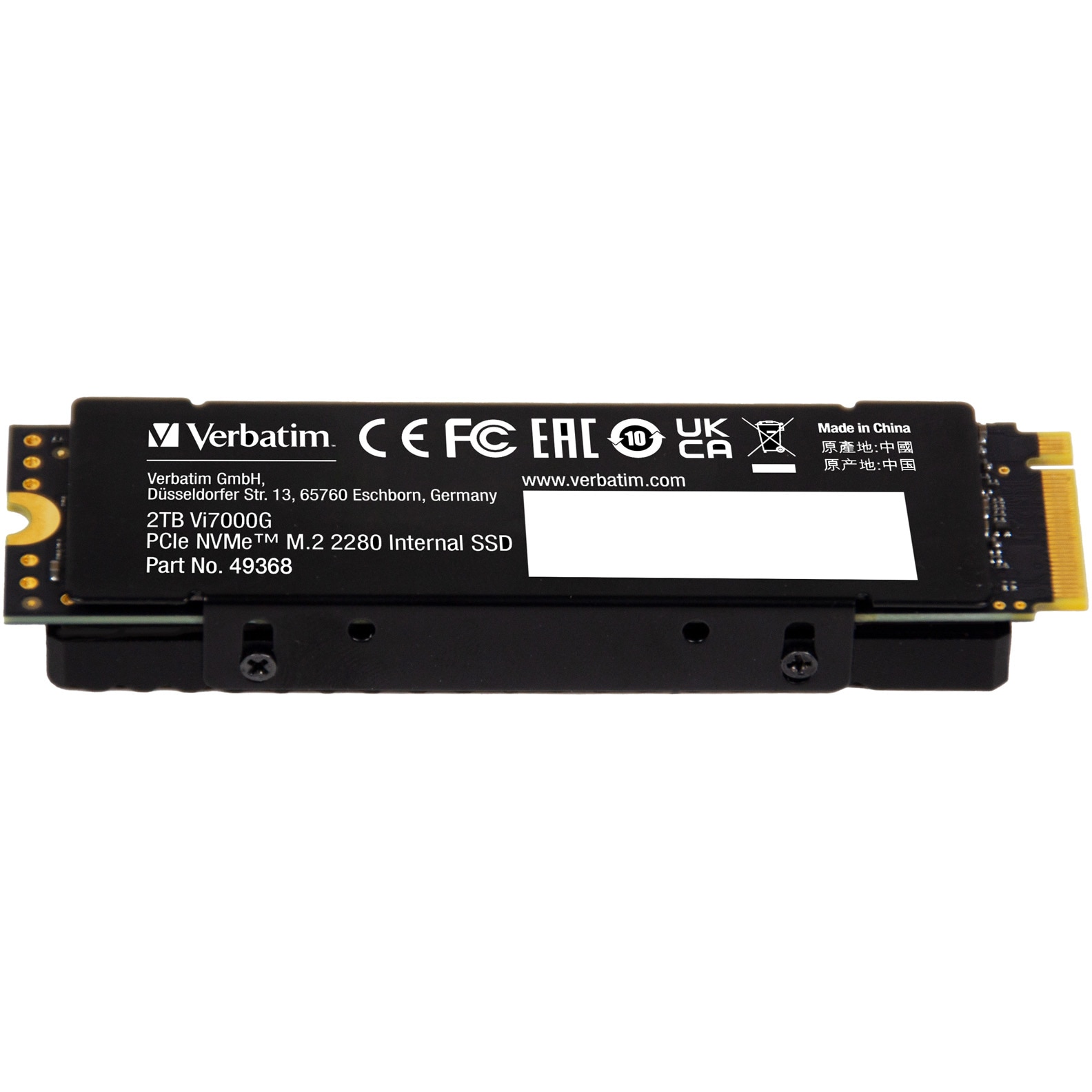 Solid State Drive (SSD) Verbatim Vi7000G, 2TB, PCIe Gen.4 NVMe, M.2 ...