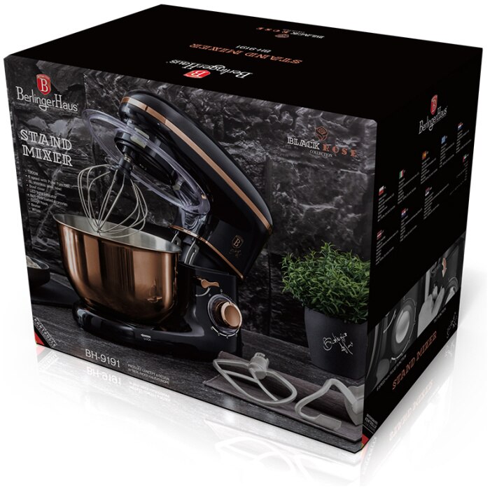 Robot de bucatarie, Berlinger Haus, 6L, 6 viteze, Cu treapta turbo, Negru/Auriu - eMAG.ro