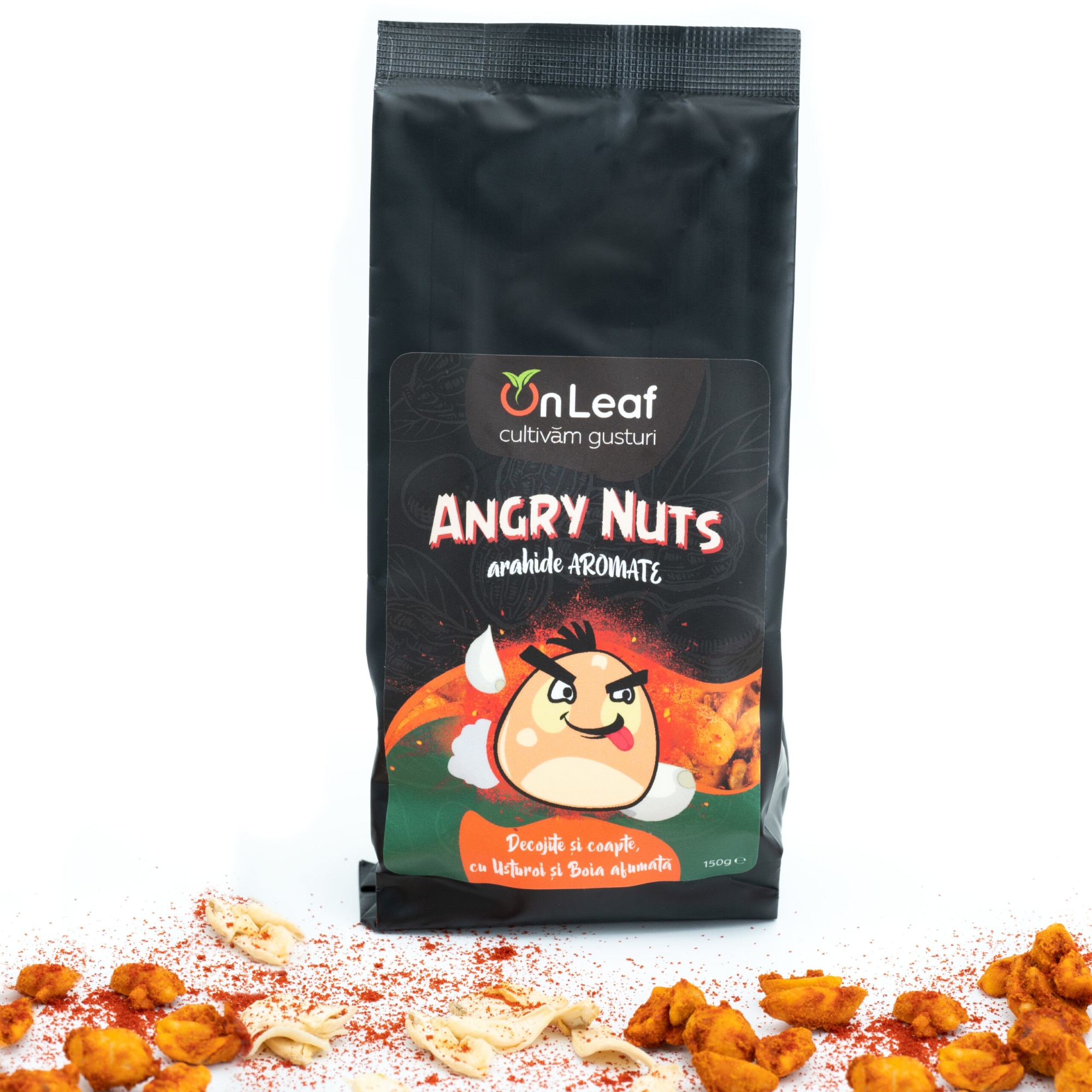 Alune Aromate, Angry Nuts, cu Boia afumata si Usturoi, OnLeaf, 150g ...