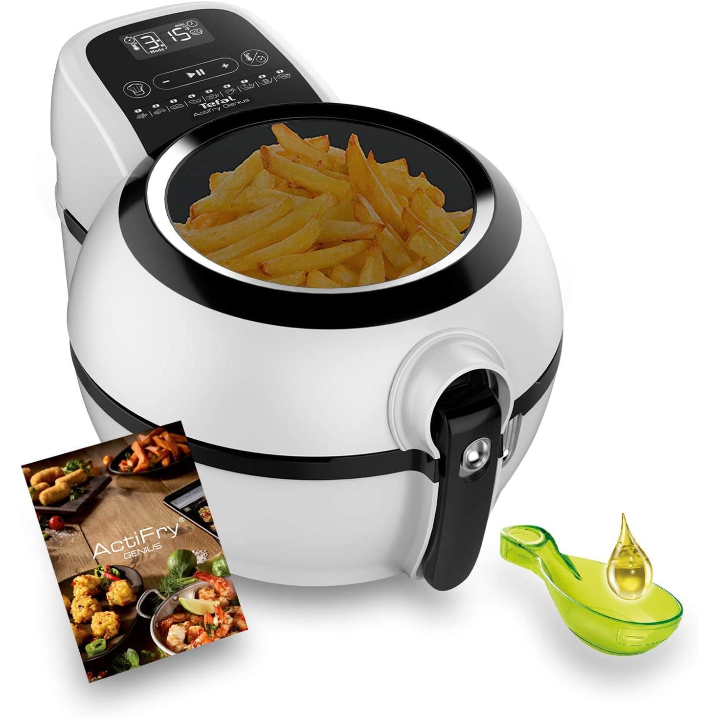 Friteuza cu aer cald Tefal Actifry Genius Snacking FZ761015, 1.2kg, 1350 W, 9 programe, Touchpad ...