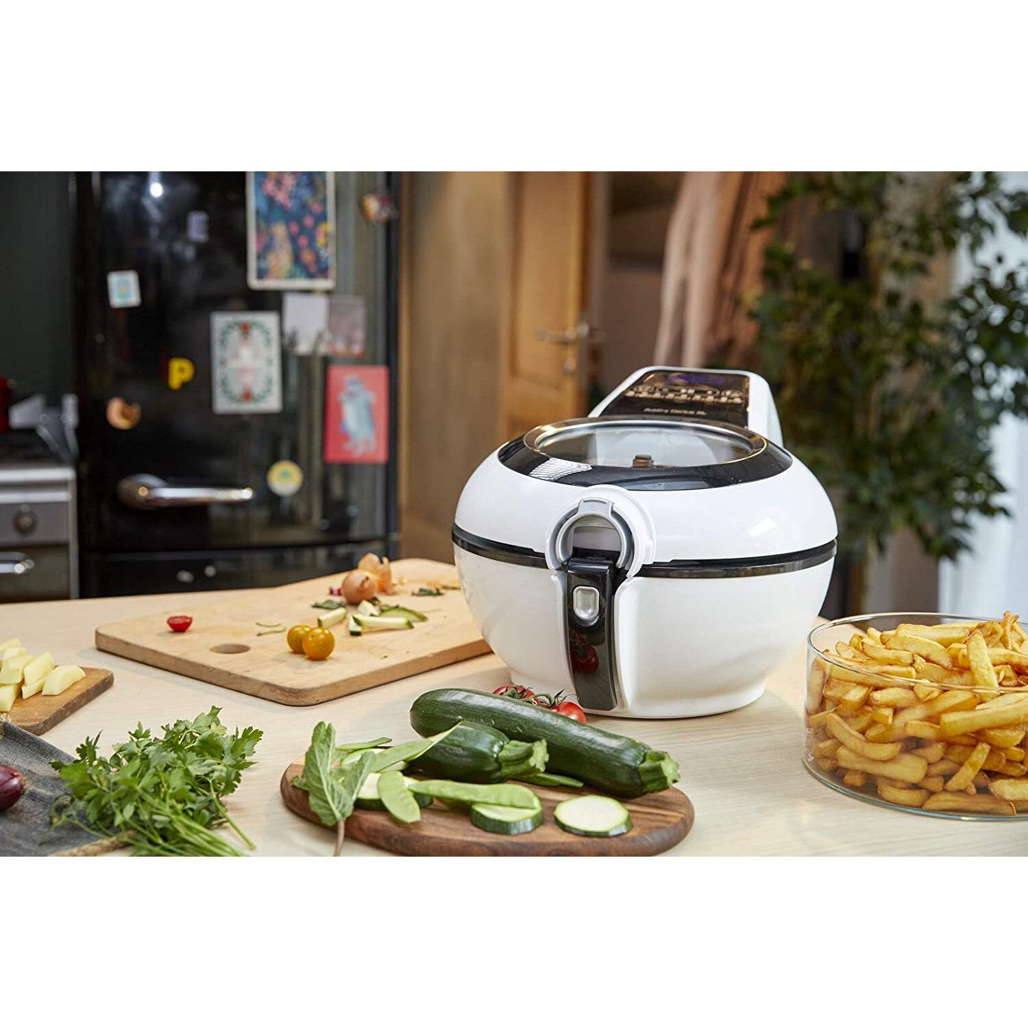 Friteuza cu aer cald Tefal Actifry Genius Snacking FZ761015, 1.2kg, 1350 W, 9 programe, Touchpad ...