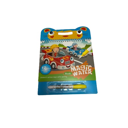 Carte de colorat cu apa Magic Book, Reutilizabila, plina de culori ...