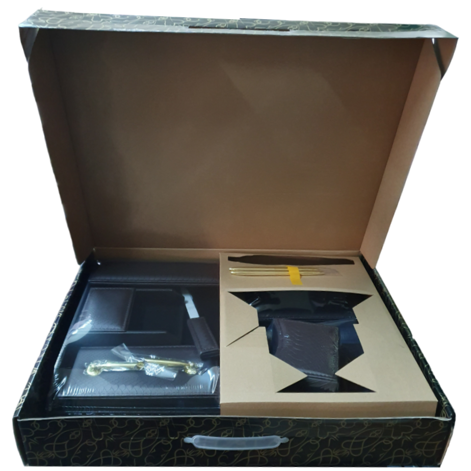 Set birou 7 piese piele ecologica cu mapa birou, suport notes, suport ...