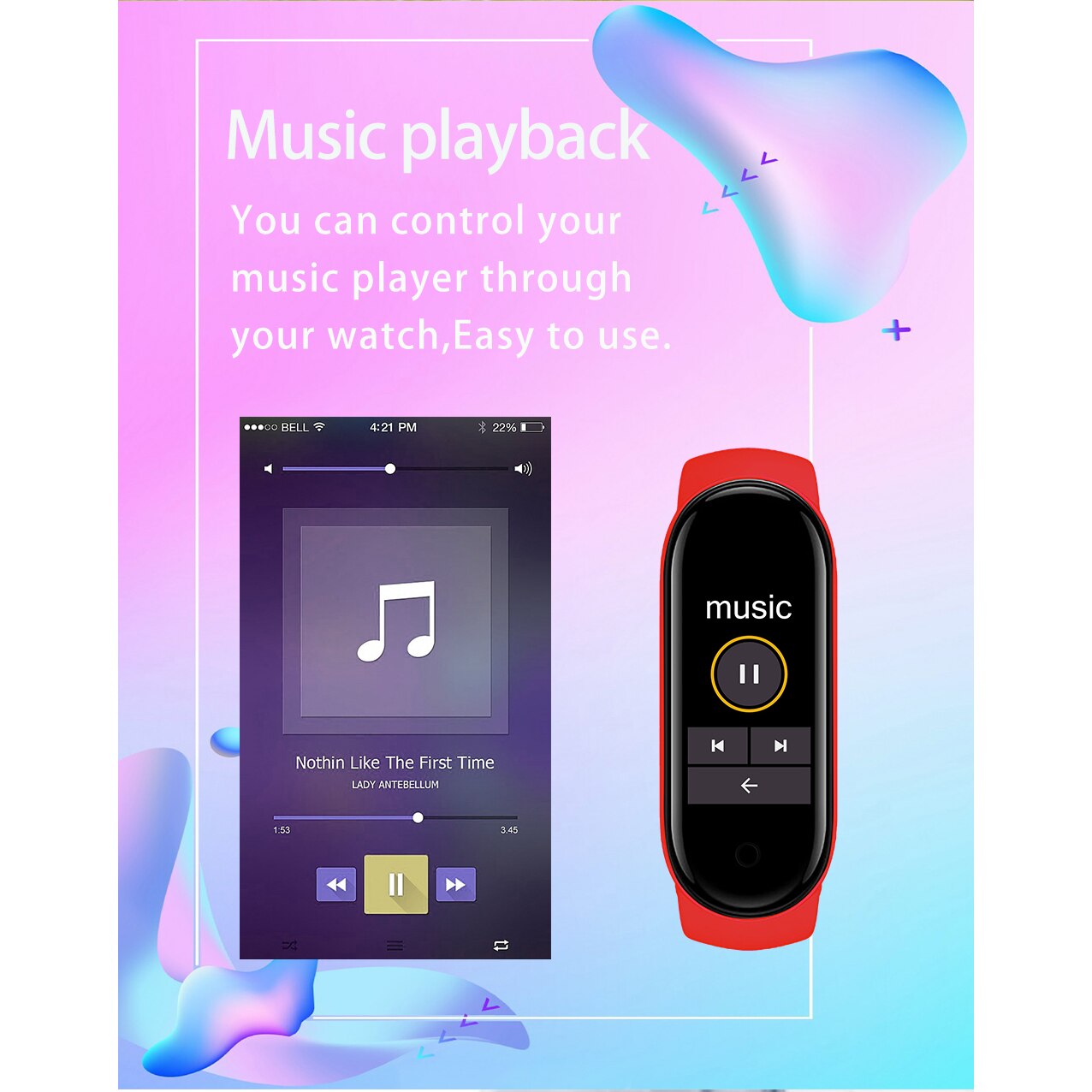 Bratara Fitness cu Bluetooth Smart YMA-M6 FIT, Sistem de Operare Compatibil Android si iOS ...