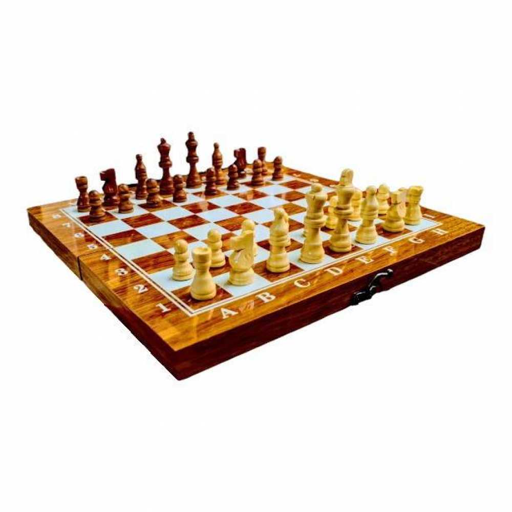 Joc sah, table si dame, 3 in 1, 64 de piese, 34x17 cm - eMAG.ro