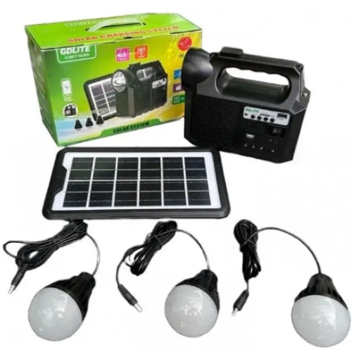 GD Lite GD-8017 Music napelemes lámpa készlet, 3 izzóval, hordozható napelemmel - eMAG.hu