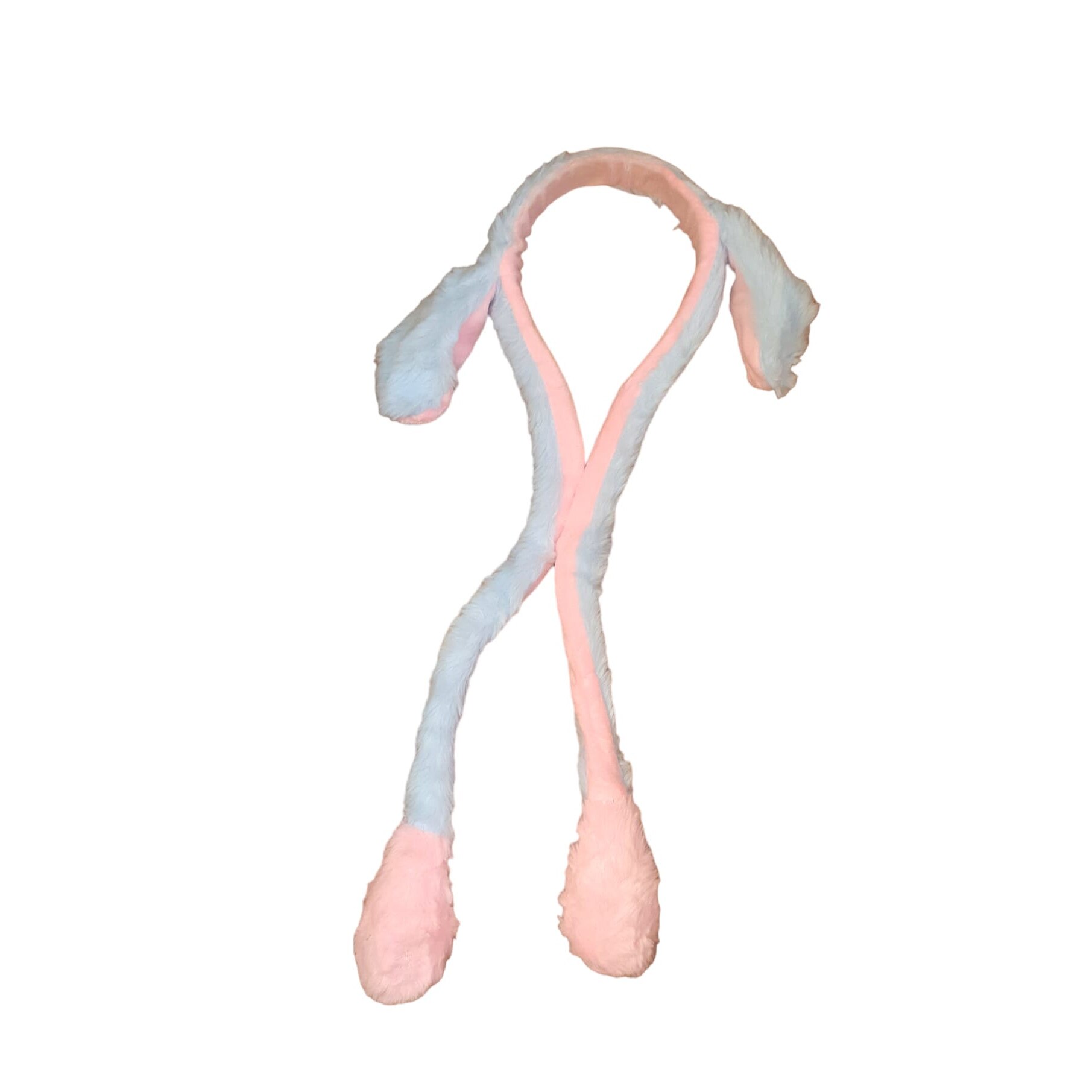 Bentita cu urechi de iepuras miscatoare, Plus pufos, 50x30cm, Roz ...