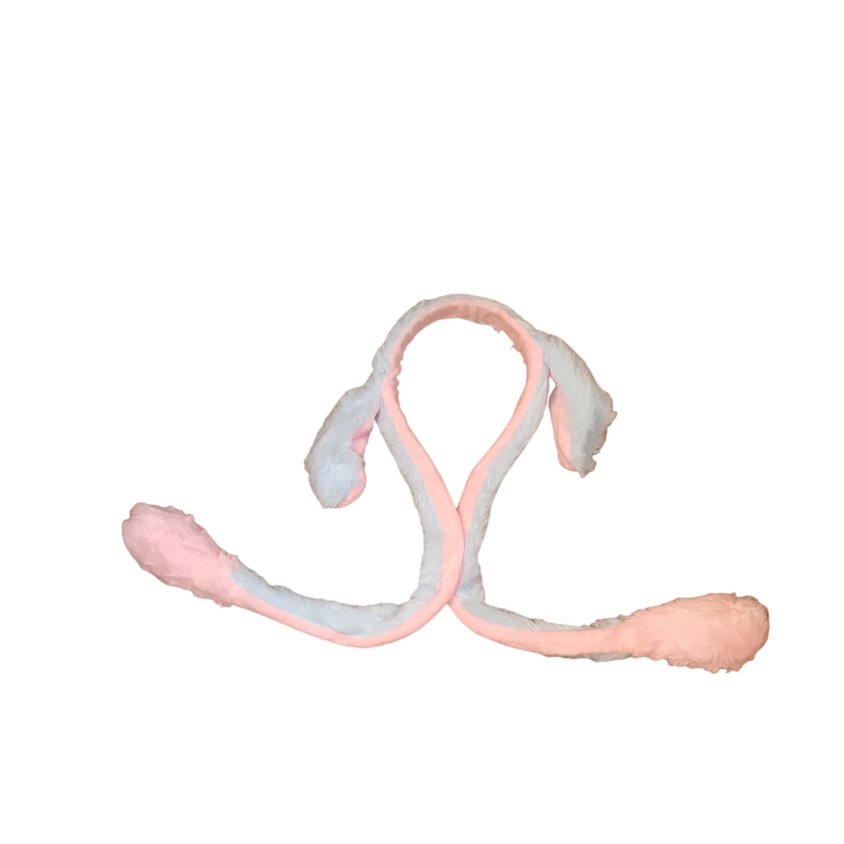 Bentita cu urechi de iepuras miscatoare, Plus pufos, 50x30cm, Roz ...