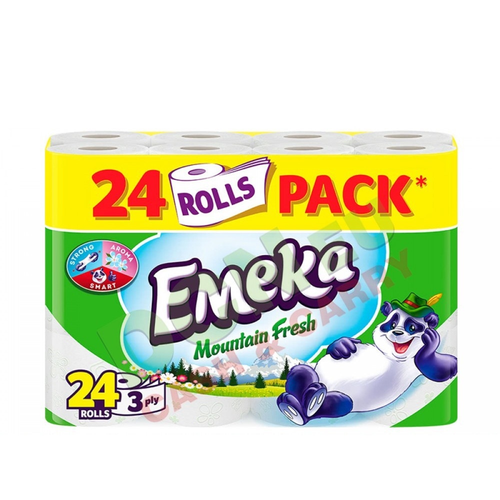 Тоалетна хартия 3x Emeka 24 ролки 3 слоя Mountain Fresh - eMAG.bg