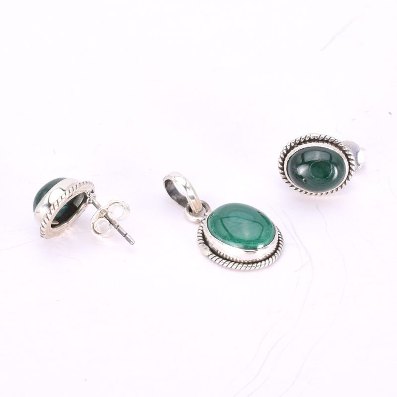 Set argint Cadou Pentru Ea cu malachit - eMAG.ro