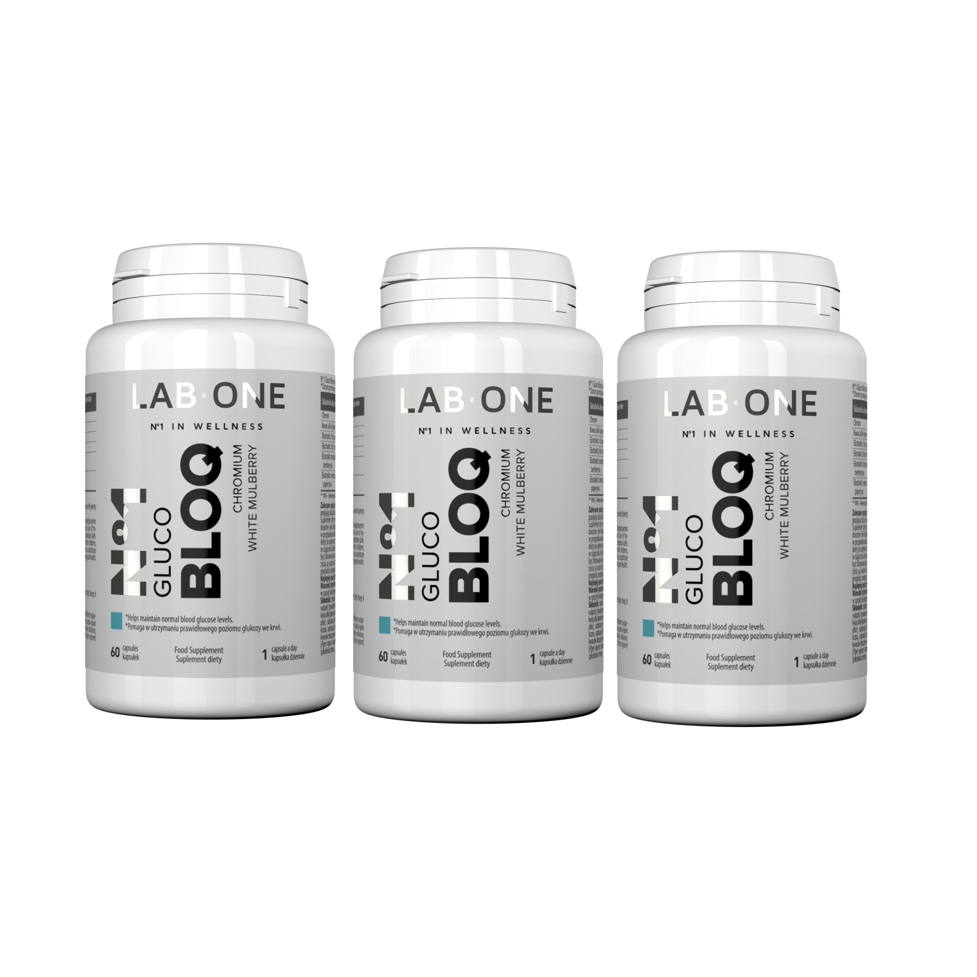Set 3 flacoane, Lab One, Nivel normal de glucoza, 3 x 60 capsule - eMAG.ro