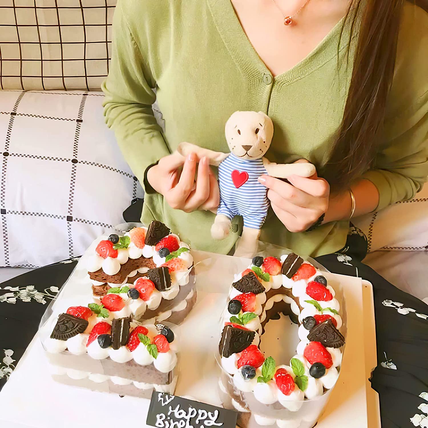 Set 9 forme silicon numere cifre arabe, Ronyes®, pentru copt blat, prajituri, marime mare 12 ...