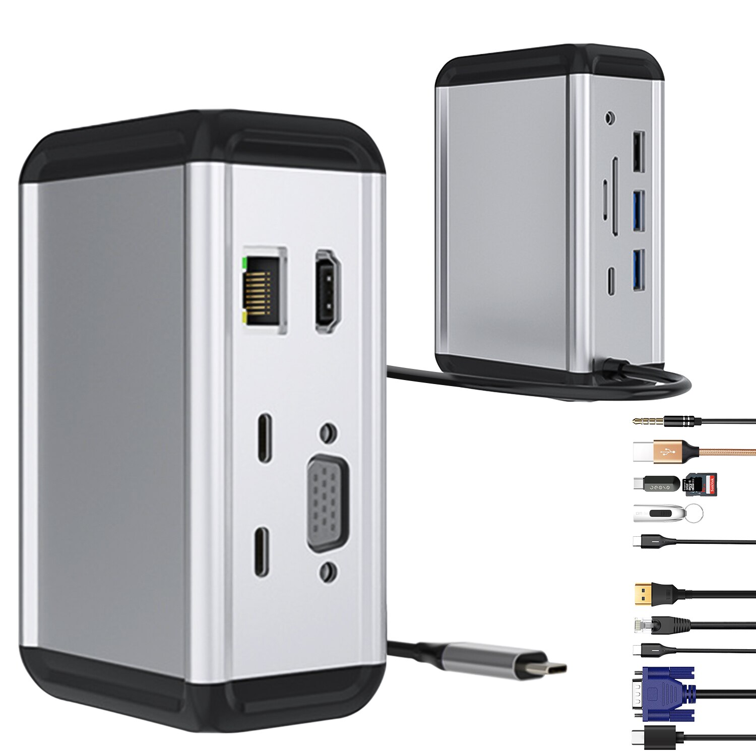 Sdlogal többfunkciós hub, C típusú USB 12 porttal, PD, 4K kijelző ...