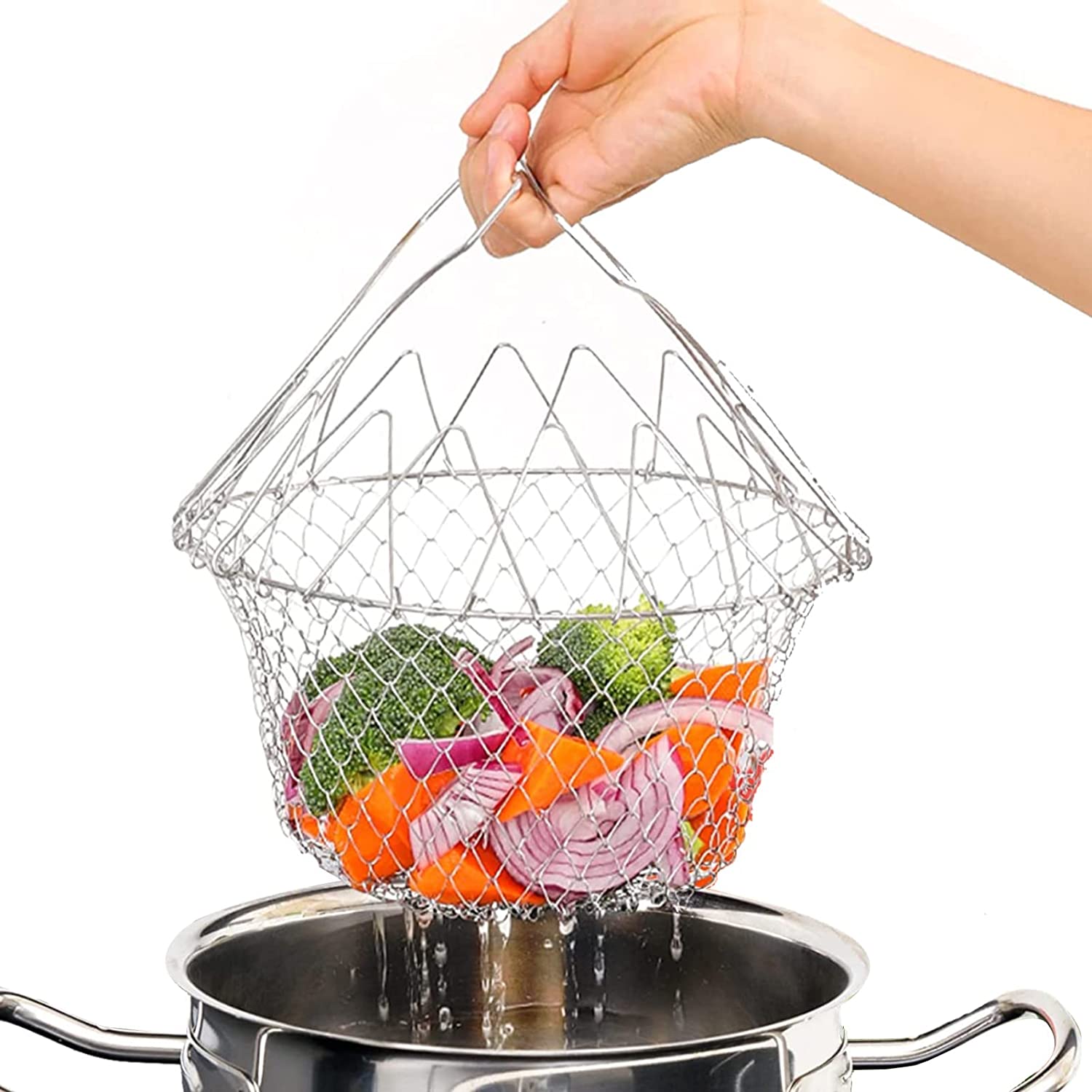 Сгъваем гевгир KOKSI, с дръжки, неръждаема стомана - eMAG.bg