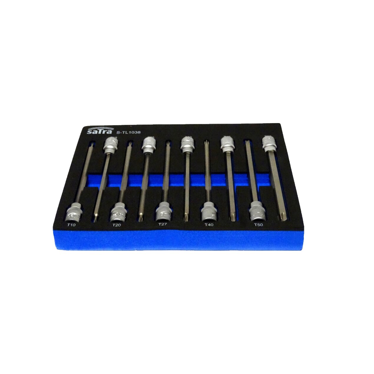 Trusa torx, biti, lungi 140 mm, 10 piese, 3/8" T10-T55, Satra - eMAG.ro