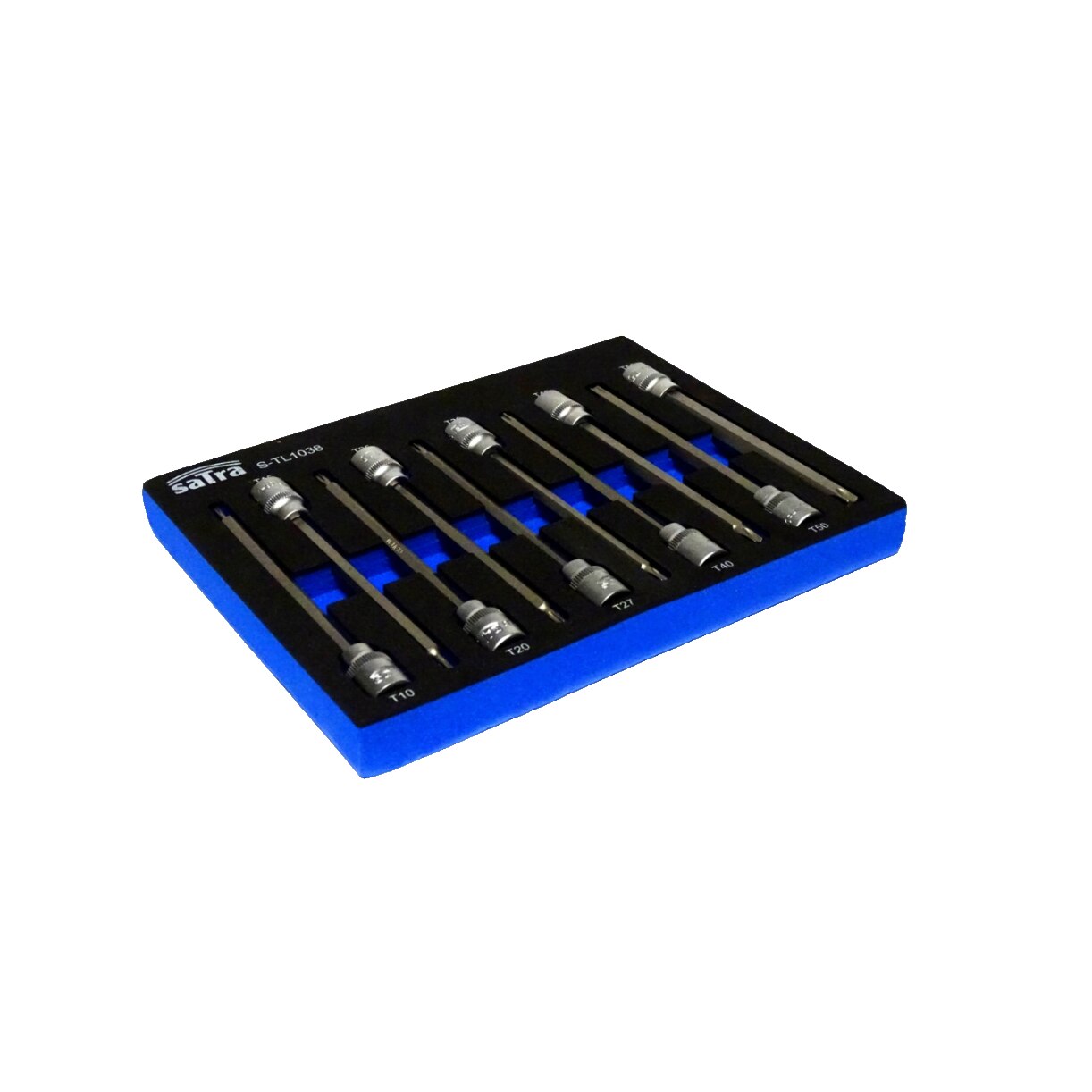 Trusa torx, biti, lungi 140 mm, 10 piese, 3/8" T10-T55, Satra - eMAG.ro