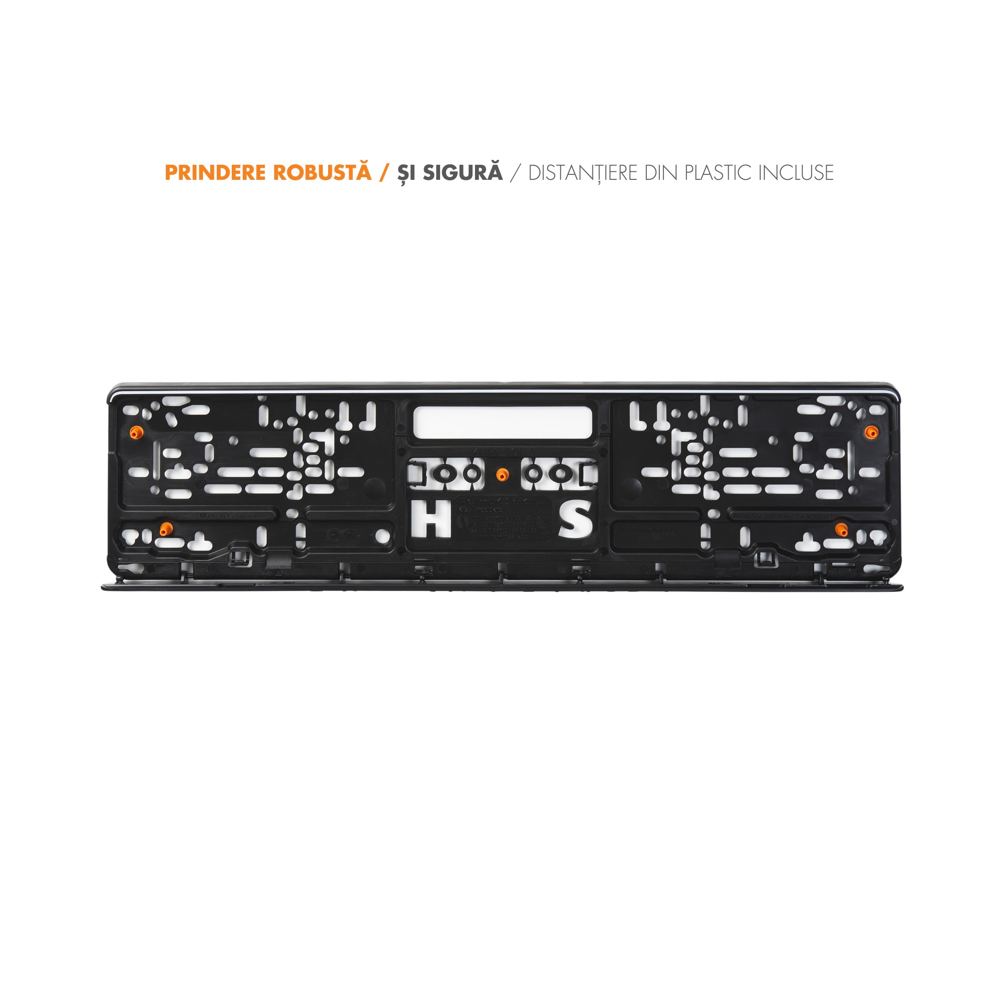 Set suport numar inmatriculare auto Slim, HS Klipp Top 5, cu amortizare ...