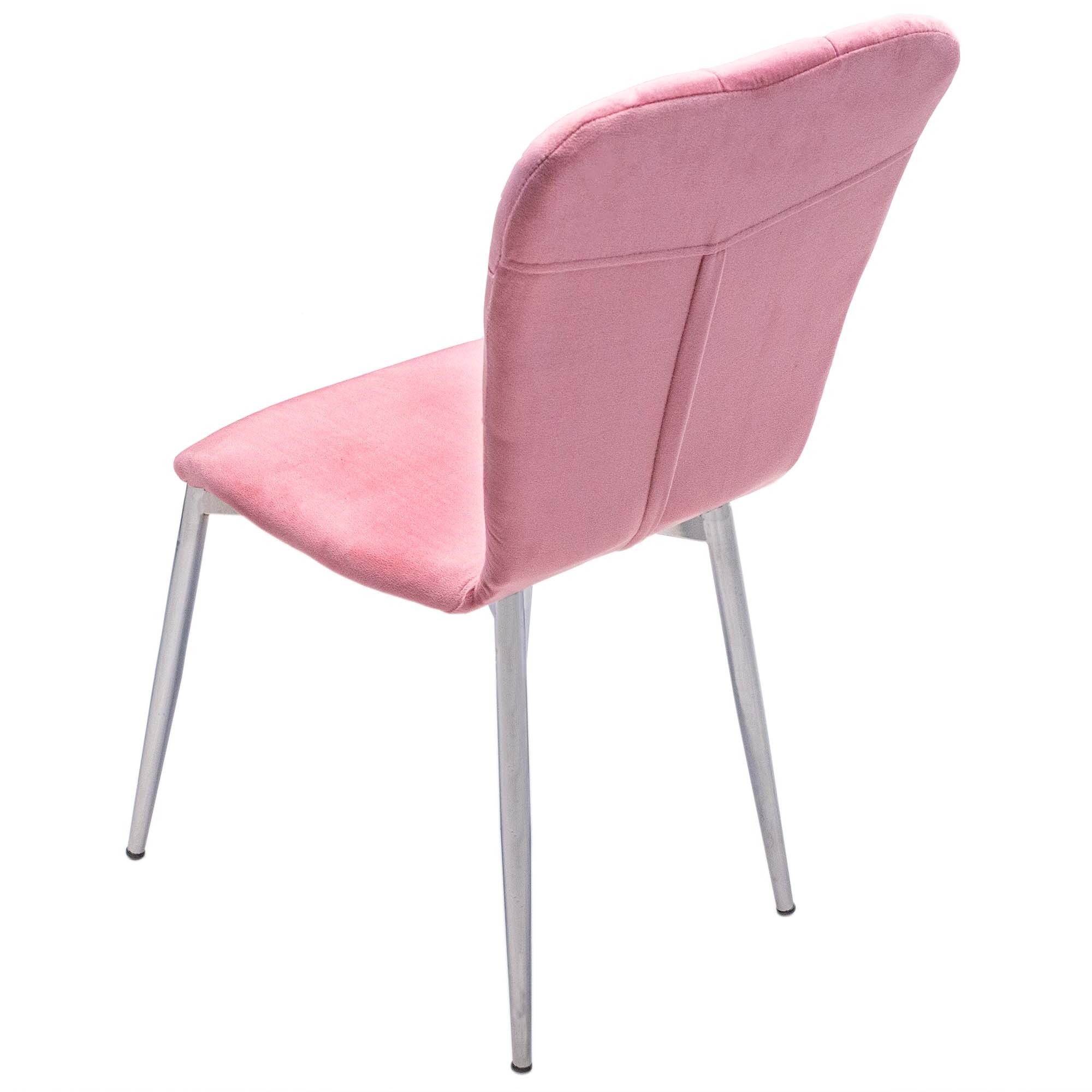 Scaun DENVER Napoli, roz, picioare cromate, tapitat, stofa, 49x49x85 cm ...